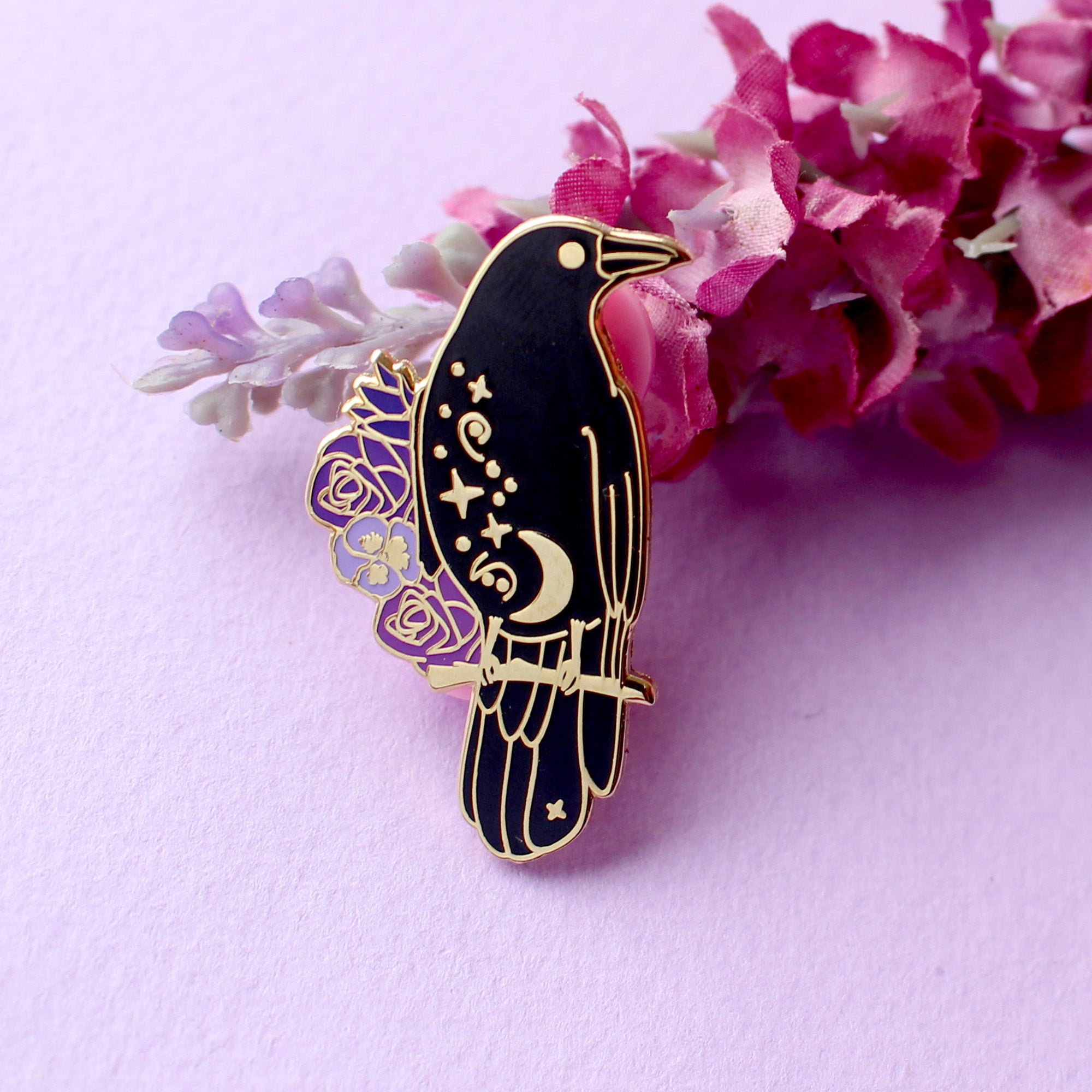 Crow Pin – Glitter Punk