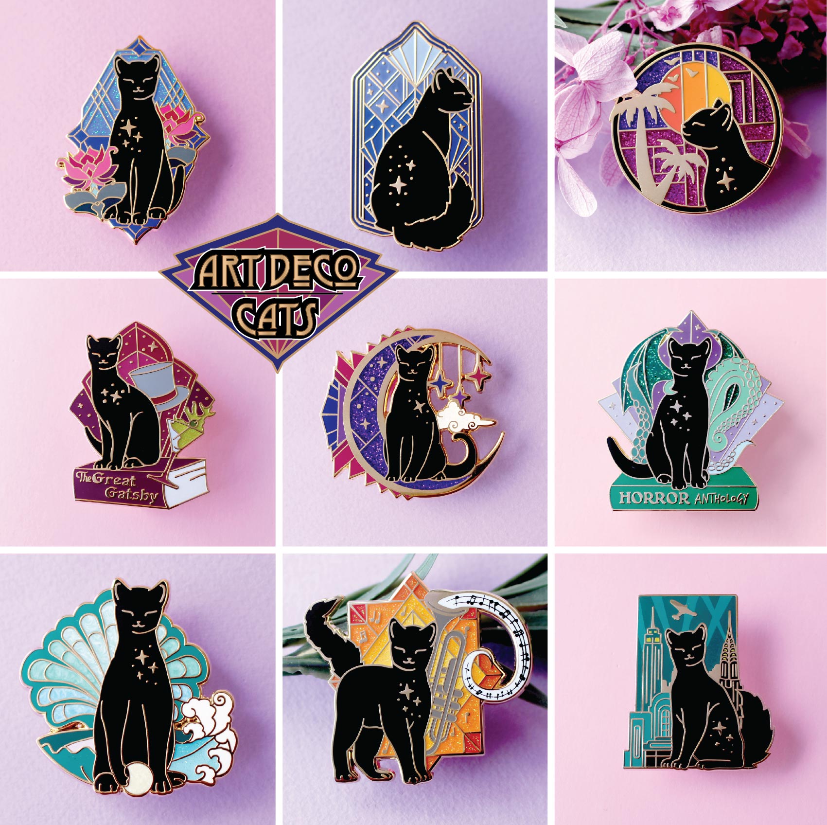 Art Deco Pin Bundle – Glitter Punk