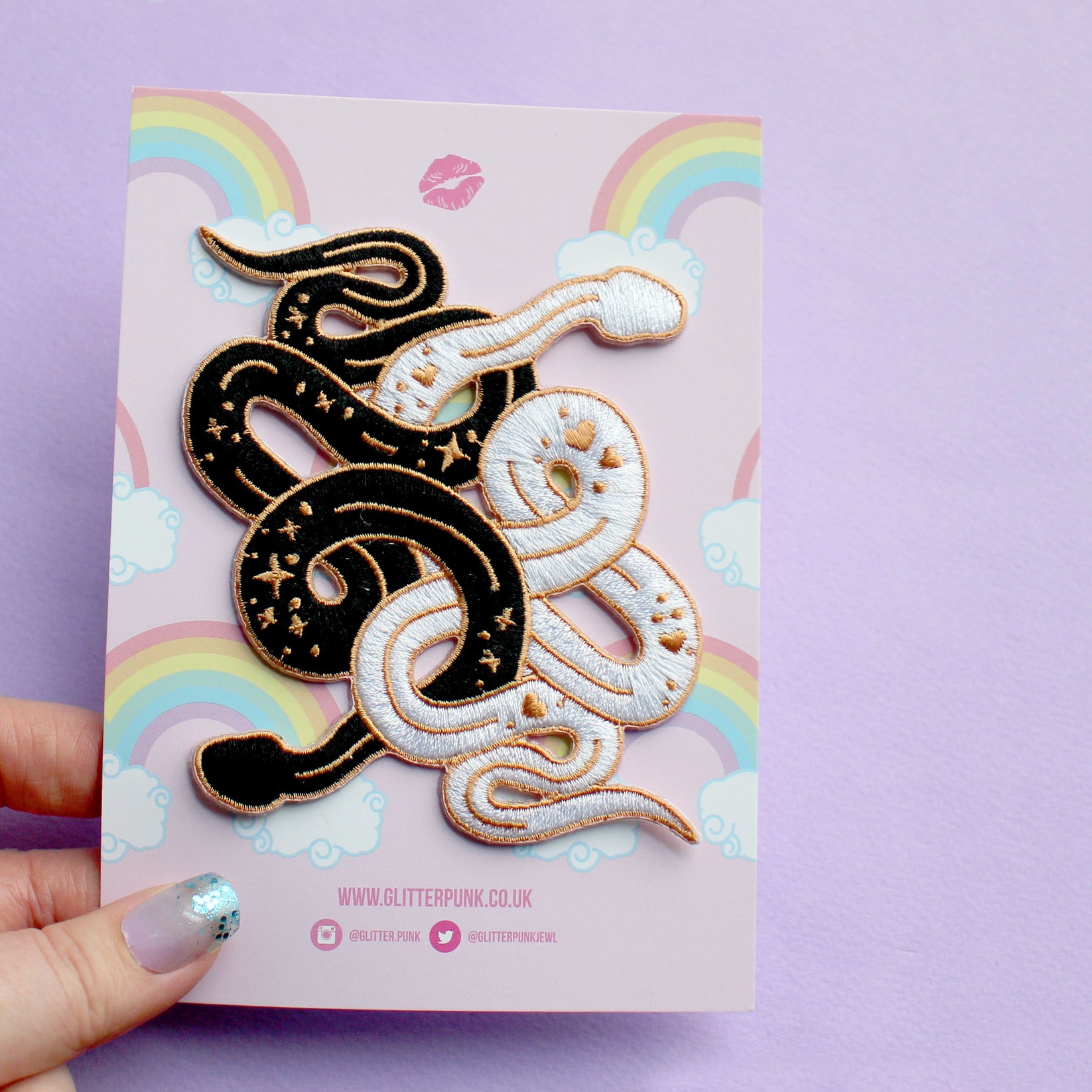 Snakes Iron-on patch – Glitter Punk