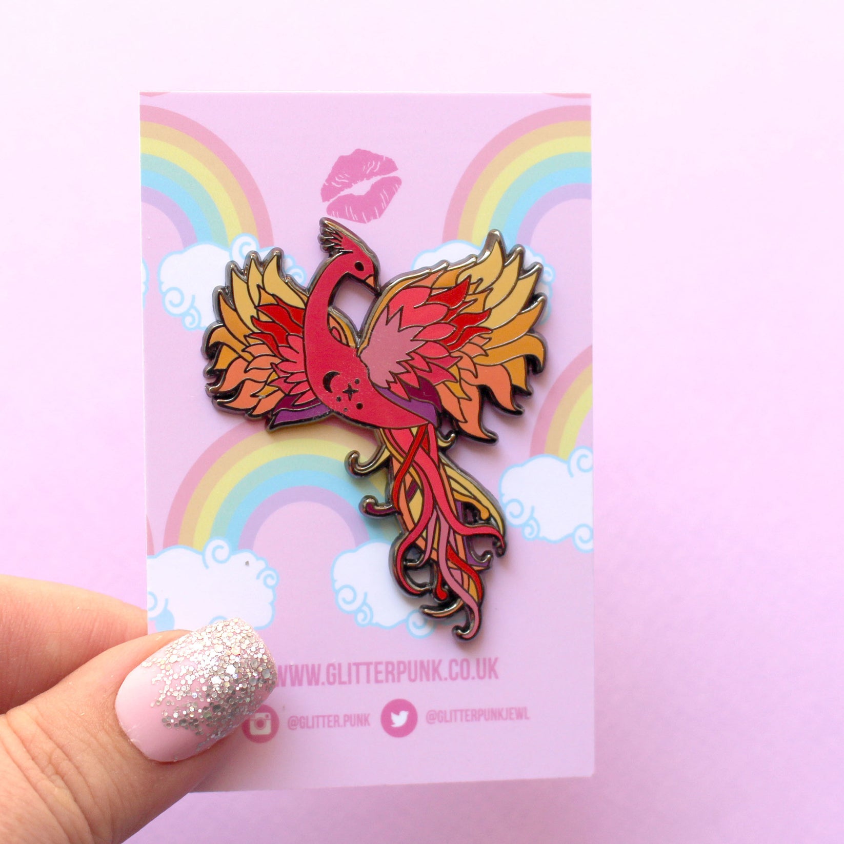 Phoenix pin – Glitter Punk