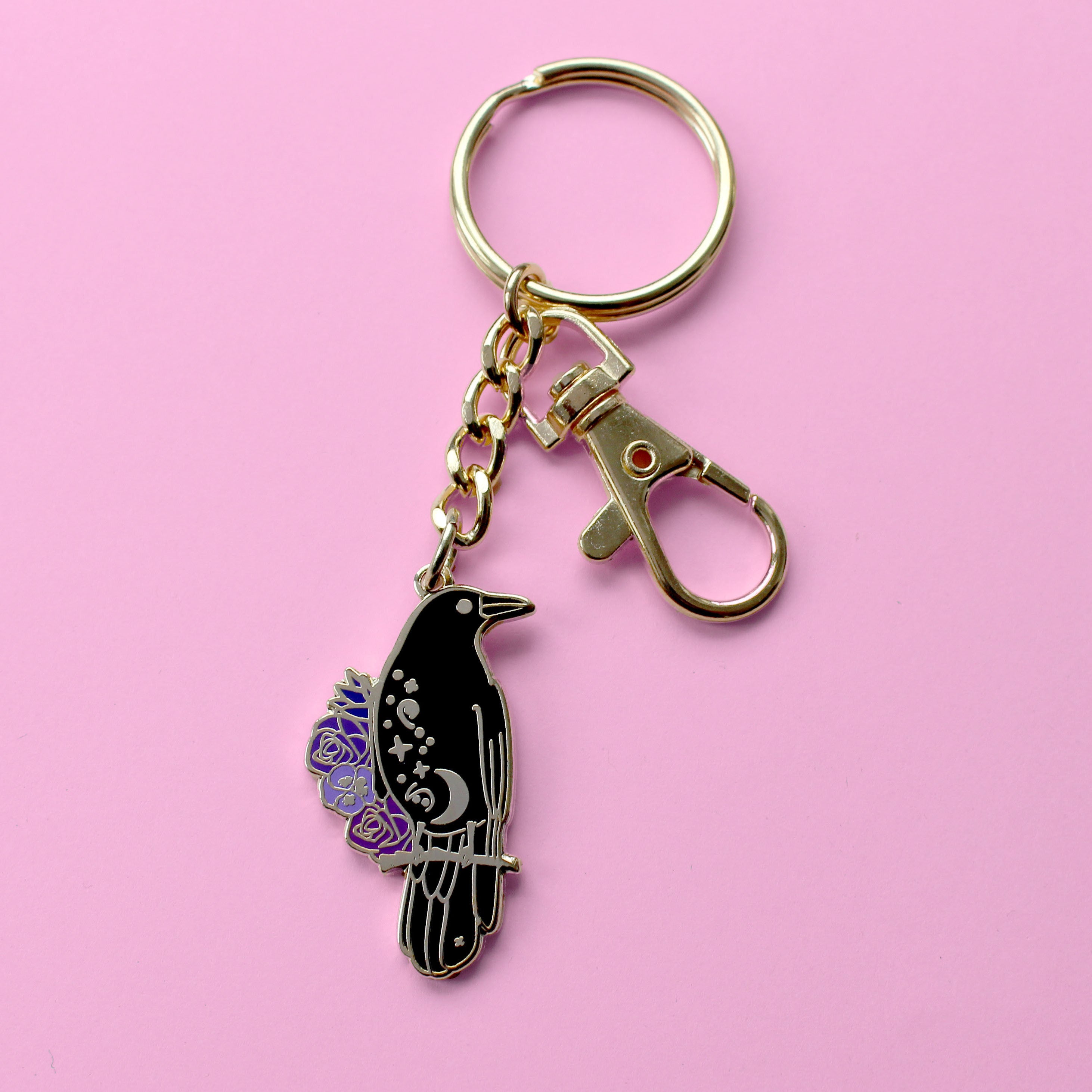 Crow Keychain – Glitter Punk