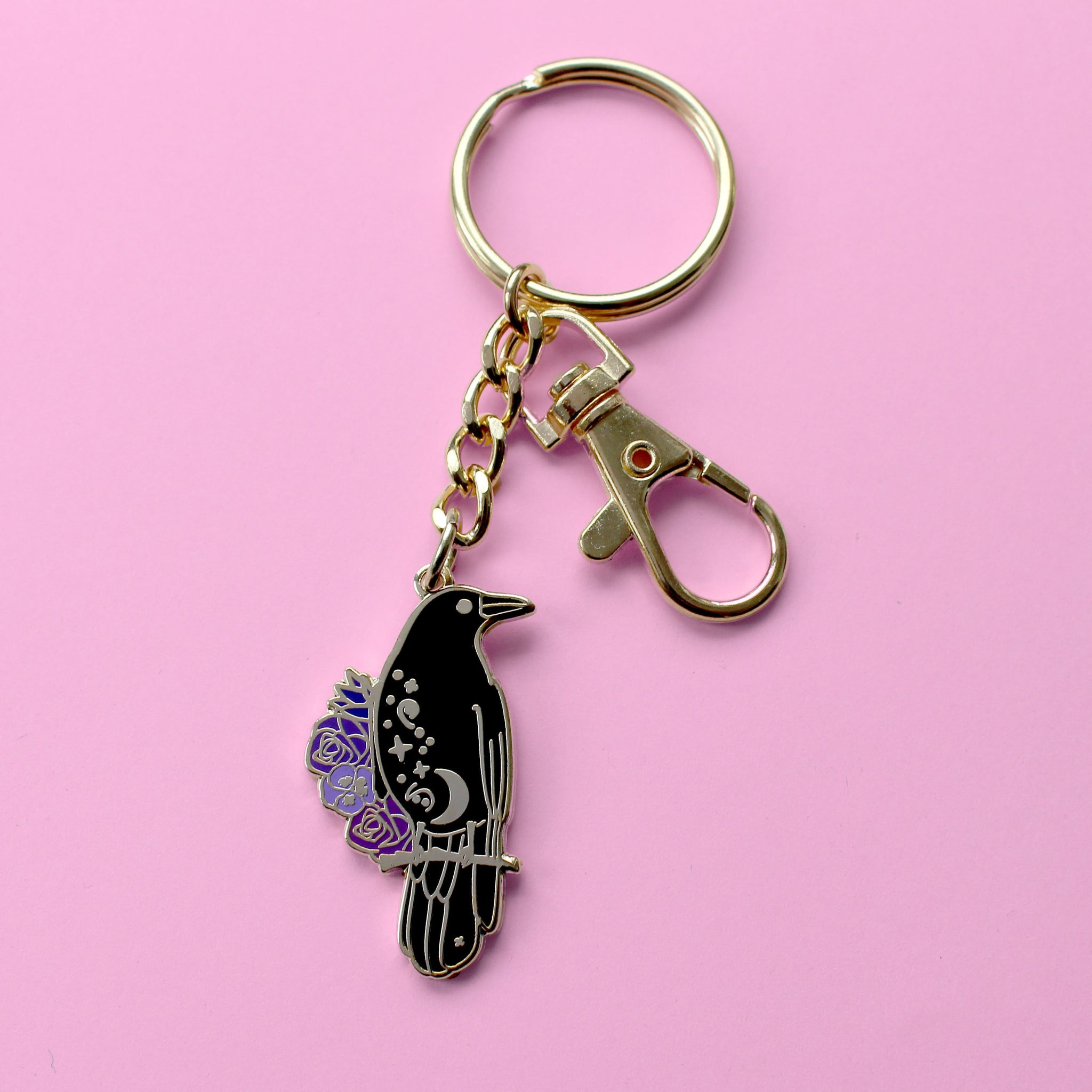 Crow Keychain – Glitter Punk