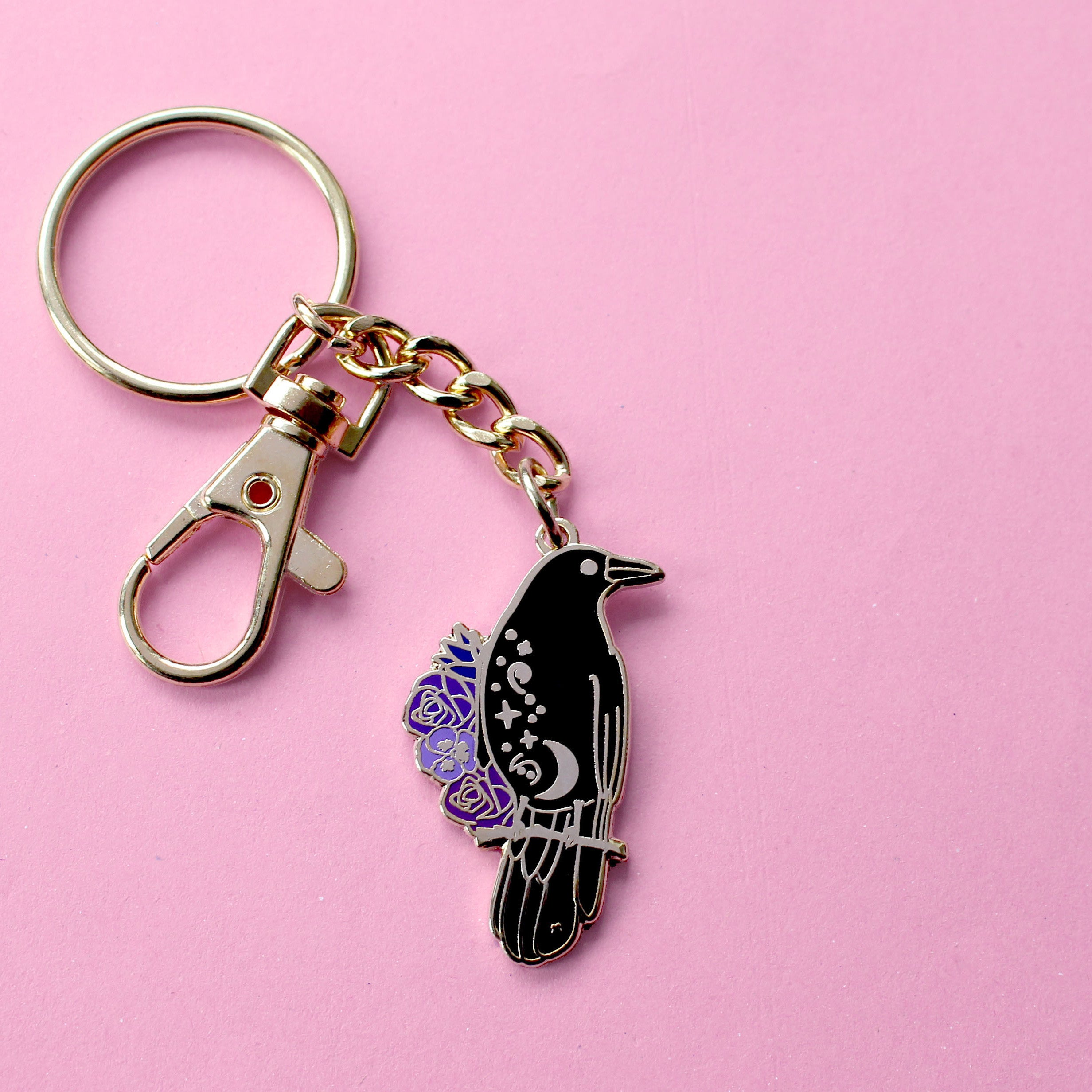 Crow Keychain – Glitter Punk