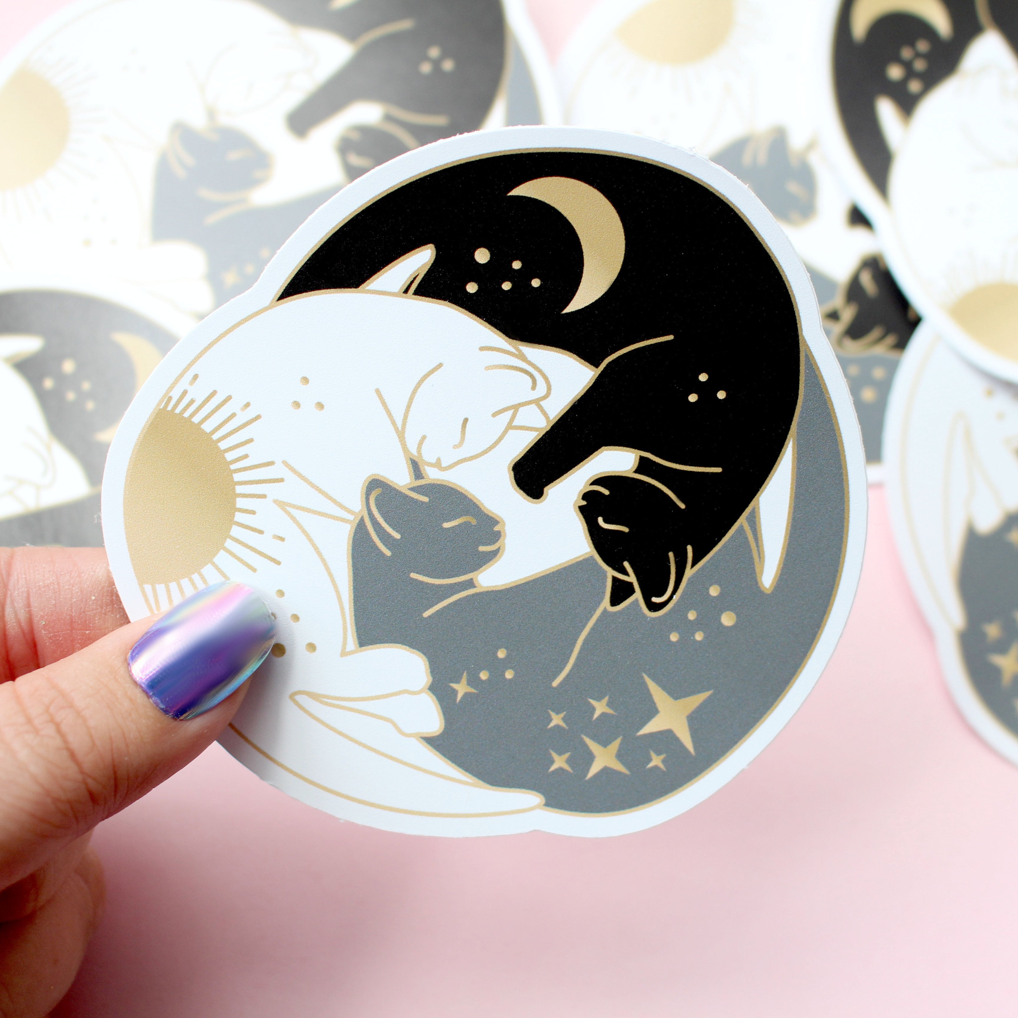 Trio of cats sticker – Glitter Punk