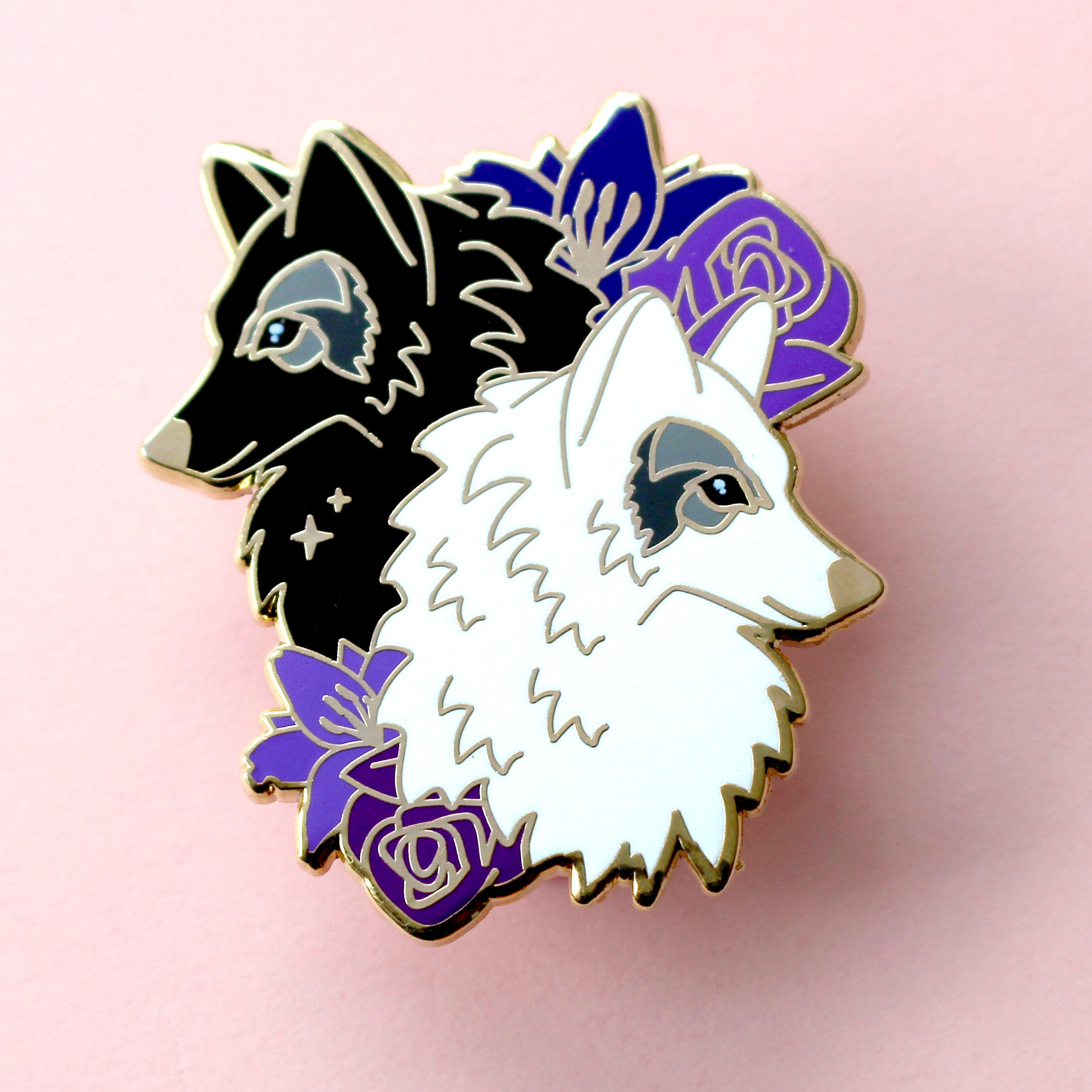Wolf enamel pin – Glitter Punk