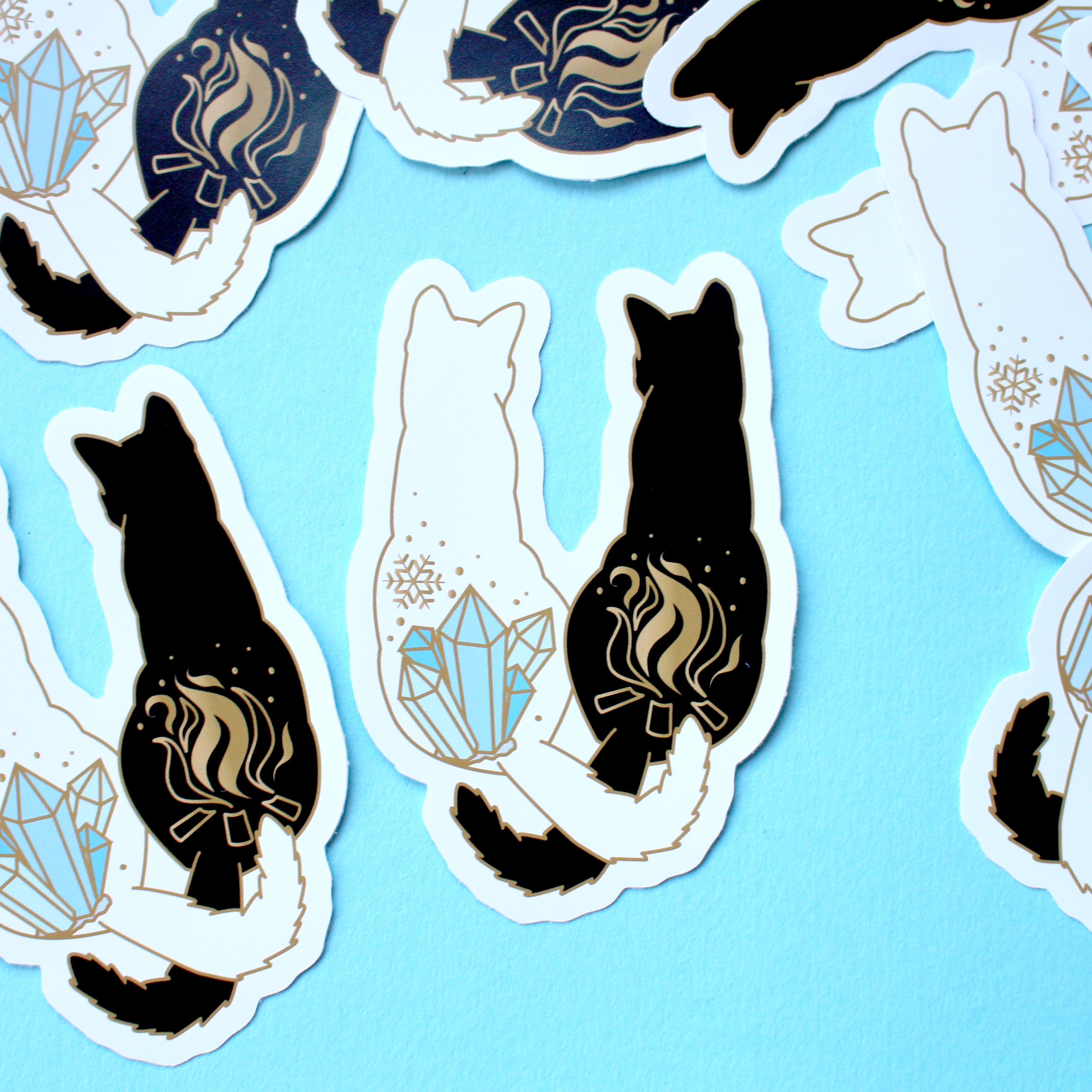 Fire & ice cats sticker – Glitter Punk