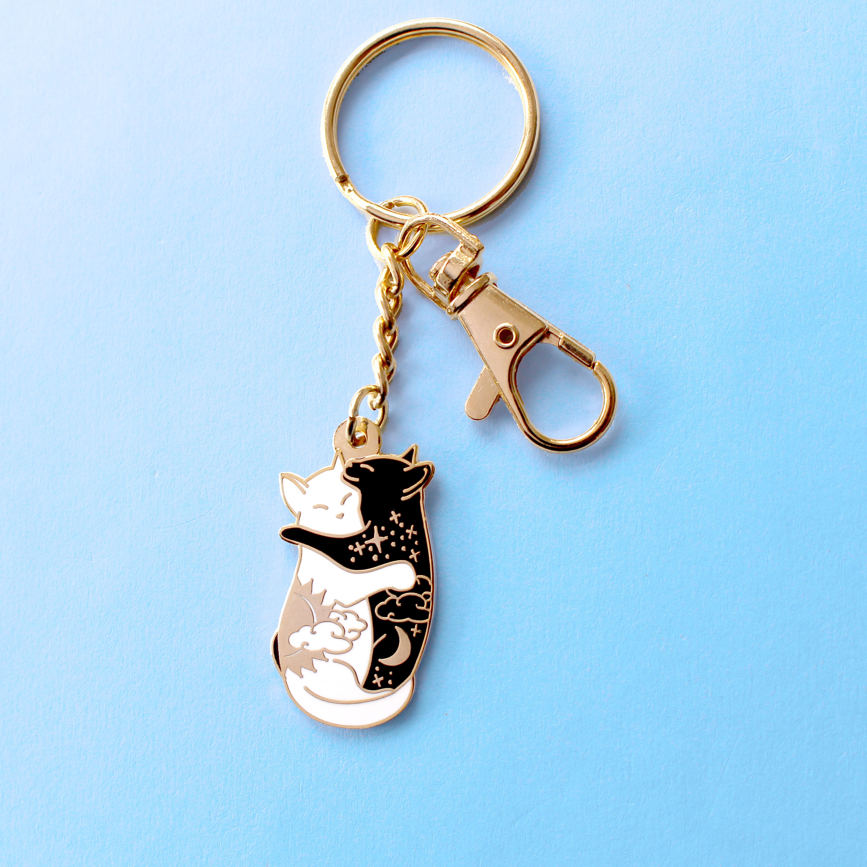 Day & night hugging cats keychain – Glitter Punk