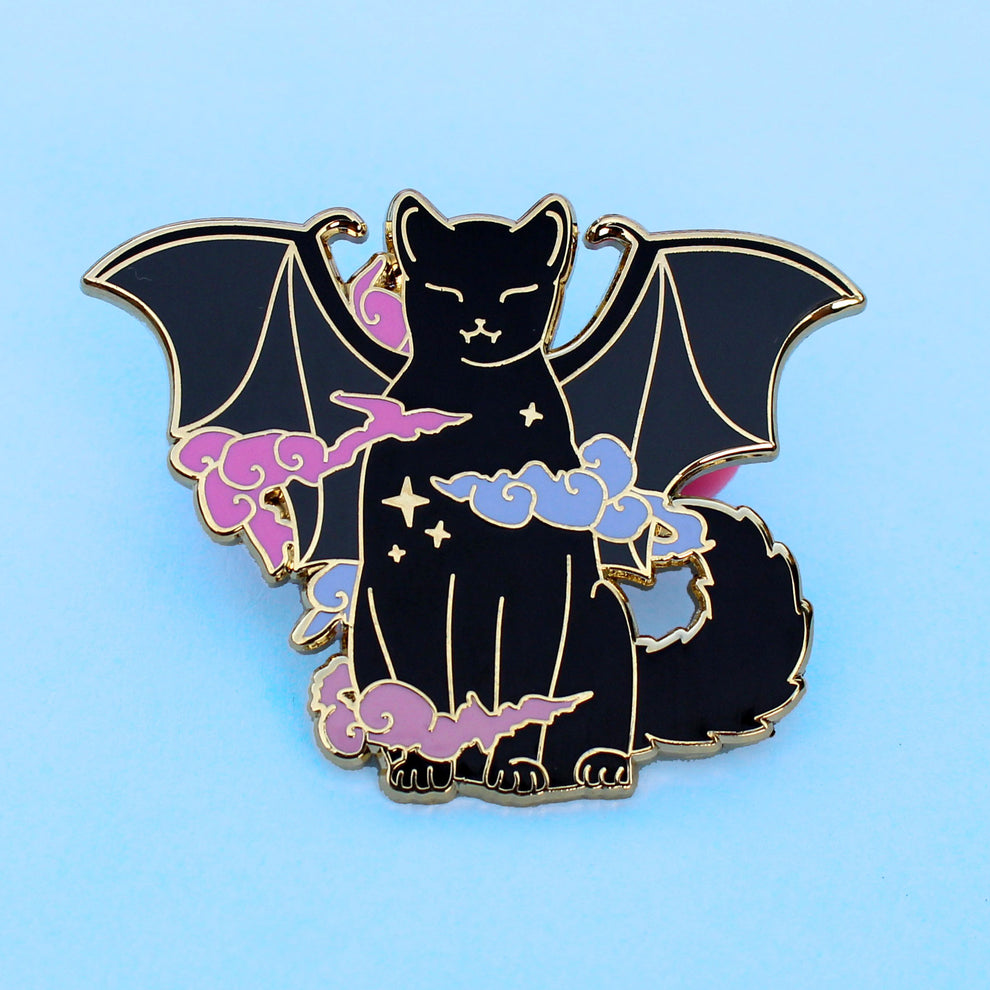 Vampire cat enamel pin - Halloween Collection – Glitter Punk